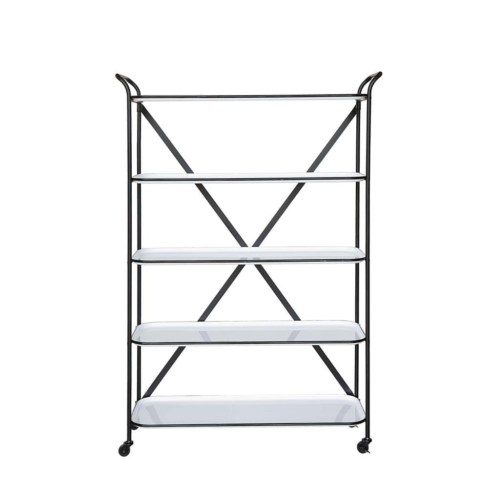 Storied Home White Metal 5-Tier Shelf DA9589 - The Home Depot