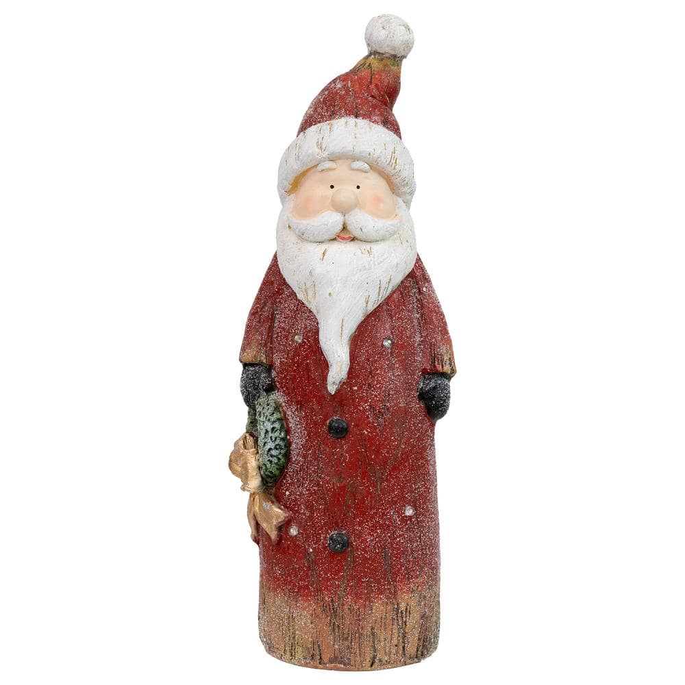 Sunnydaze Rustic Santa Indoor Pre-Lit LED Christmas Statue-24 in. ART ...