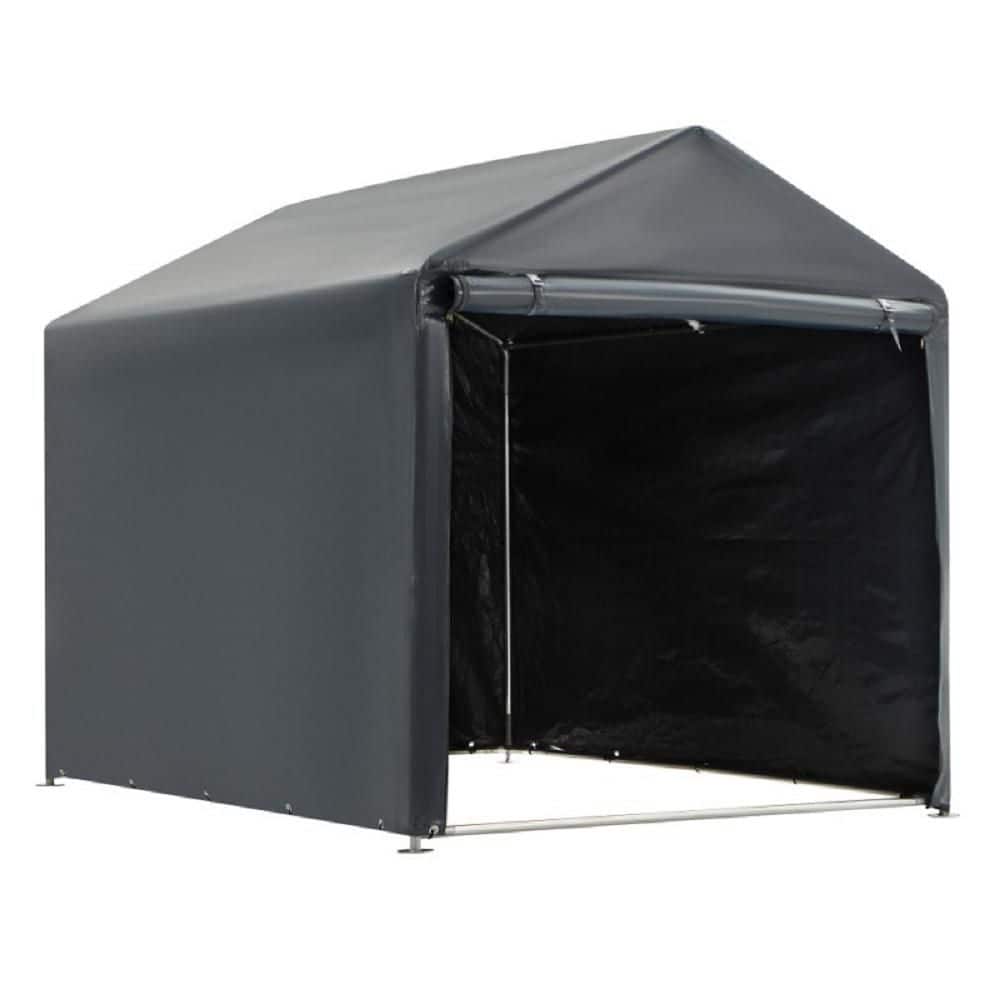 HOMMOW 5'x7. 2' Heavy-Duty Portable Storage Shed & Carport Canopy, All ...