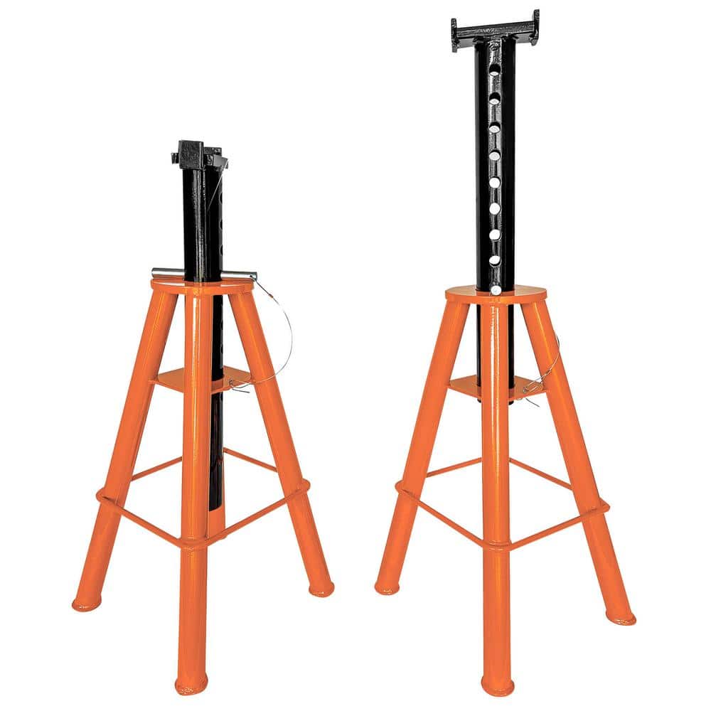 BLACK BULL 10-Ton High Height Pin Type Jack Stand Set, Adjustable ...