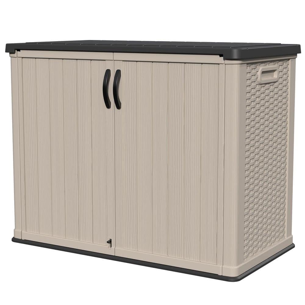 Tozey 48 in. W x 25.4 in. D x 37 in. H Horizontal Resin Outdoor Storage ...