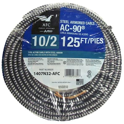 AFC Cable Systems 10/3 x 50 ft. BX/AC-90 Armored Electrical Cable ...
