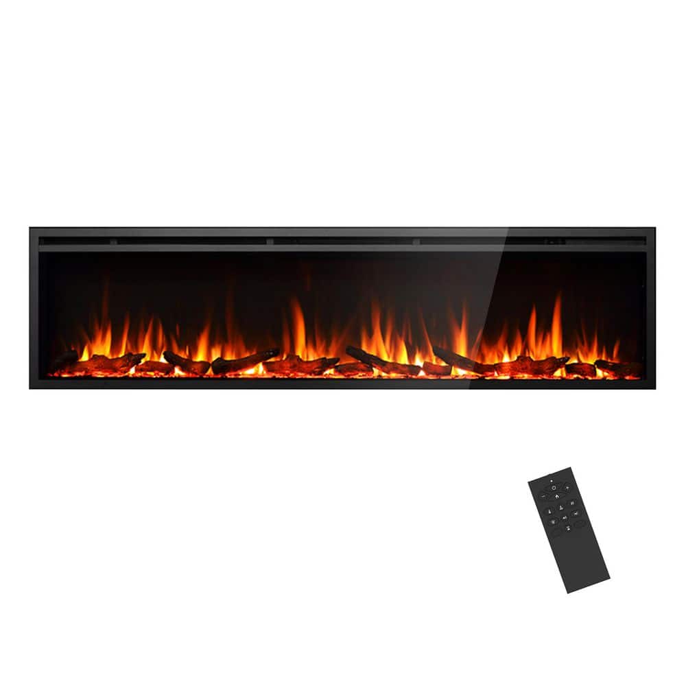 Edendirect 72 in. Wall Recessed and Wall Mounted Electric Fireplace in ...