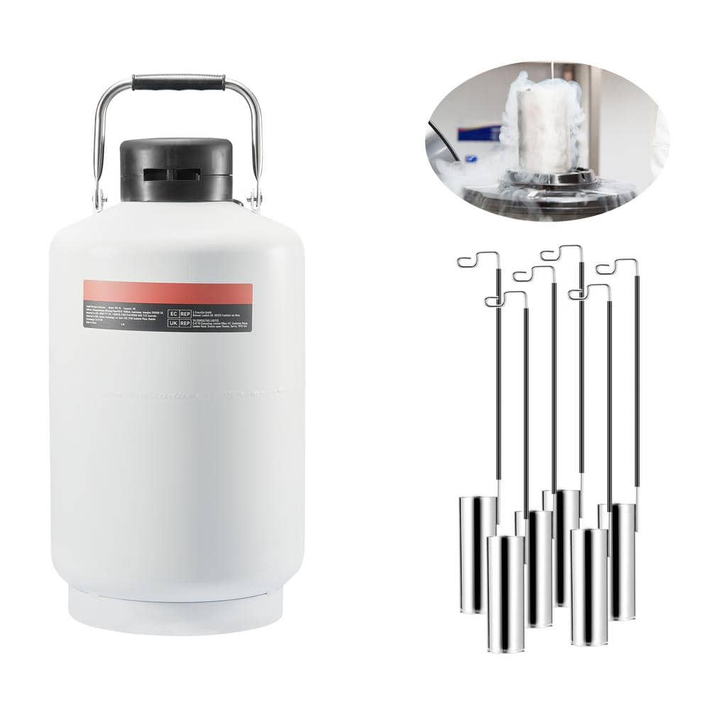 SVOPES 10 L Liquid Nitrogen Tank, Aluminum Alloy Dewar with 6-Canisters ...