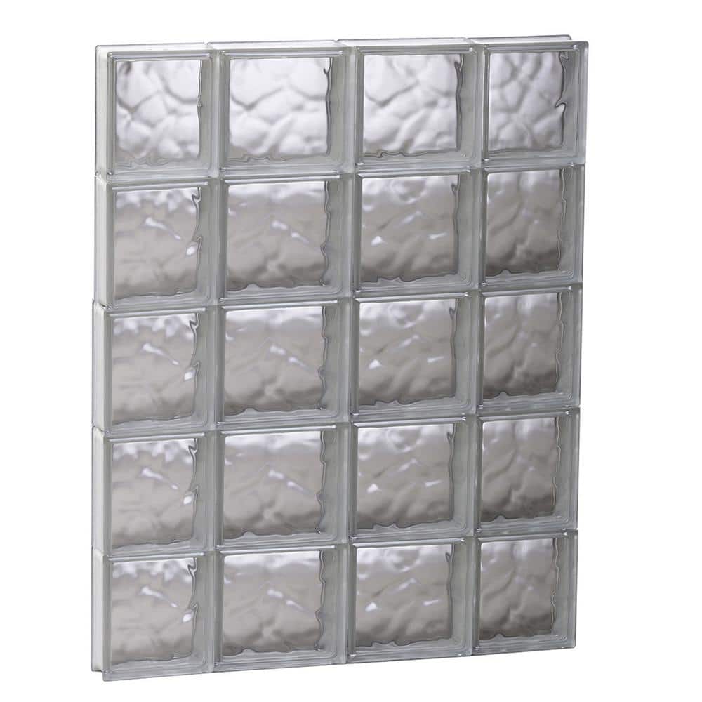 Clearly Secure 27 in. x 38.75 in. x 3.125 in. Frameless Wave Pattern ...