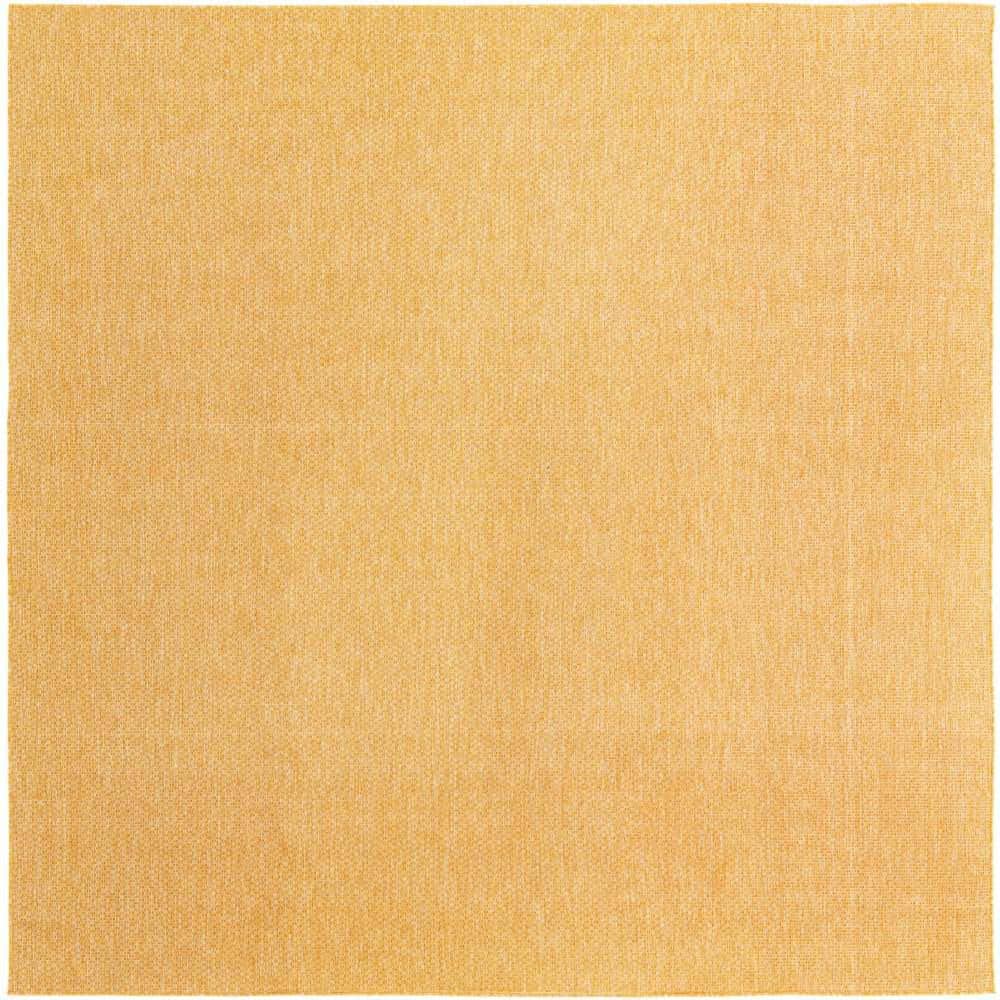 Unique Loom Outdoor Solid Corn Harvest Yellow 10 ft. 8 in. x 10 ft. 8 ...