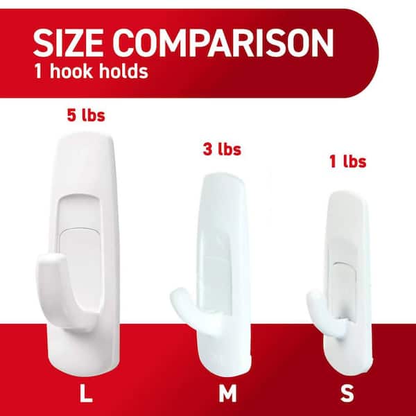 Command Command Large Utility Hooks, White, Damage Free Hanging, 6 ...