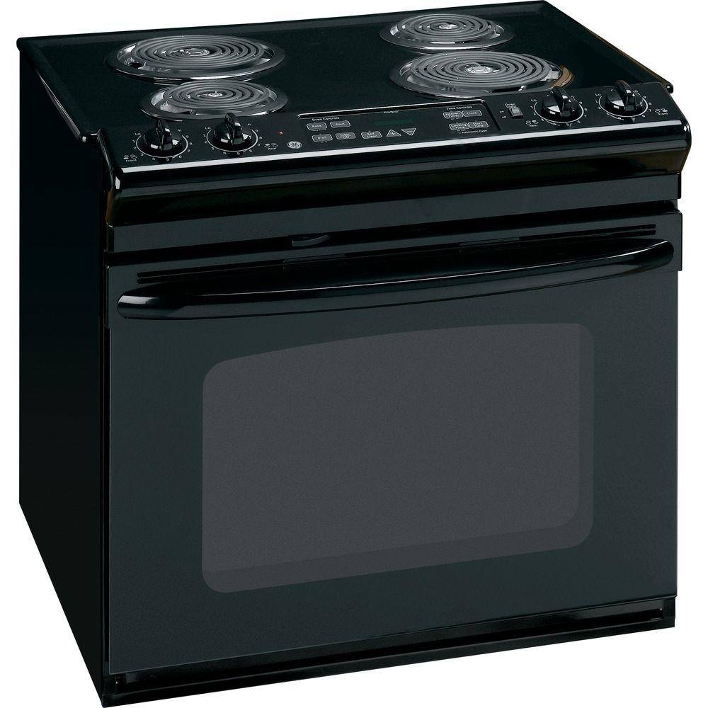 GE 31.25 in. 4.4 cu. ft. Drop-In Electric Range with Self-Cleaning Oven ...
