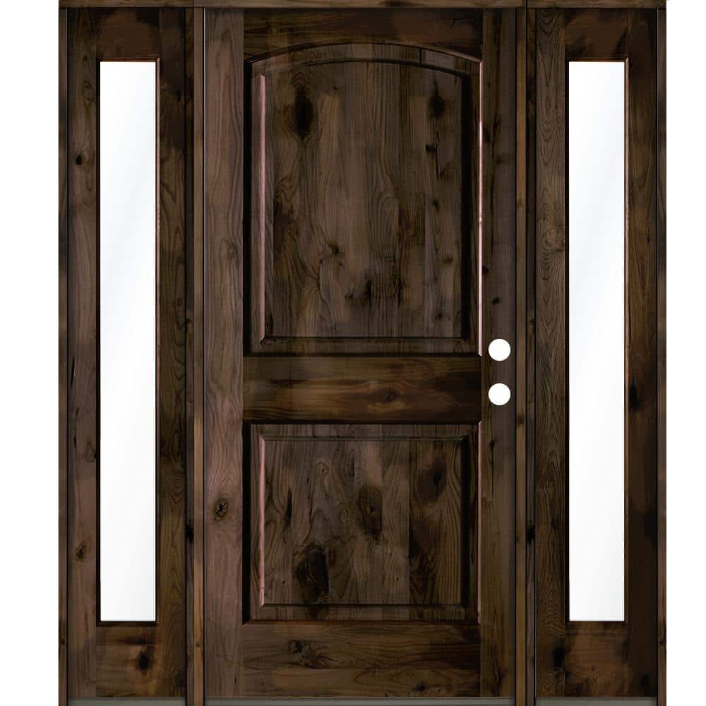 Krosswood Doors 70 in. x 80 in. Knotty Alder 2 Panel Left-Hand/Inswing ...