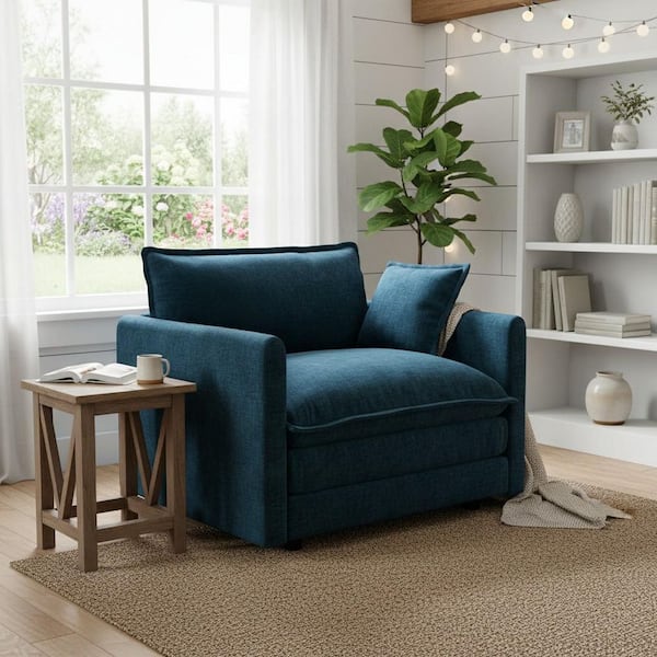 Homy Casa HEAT 41.4 in. Track Arm Chenille Single Seat Sectional Sofa ...