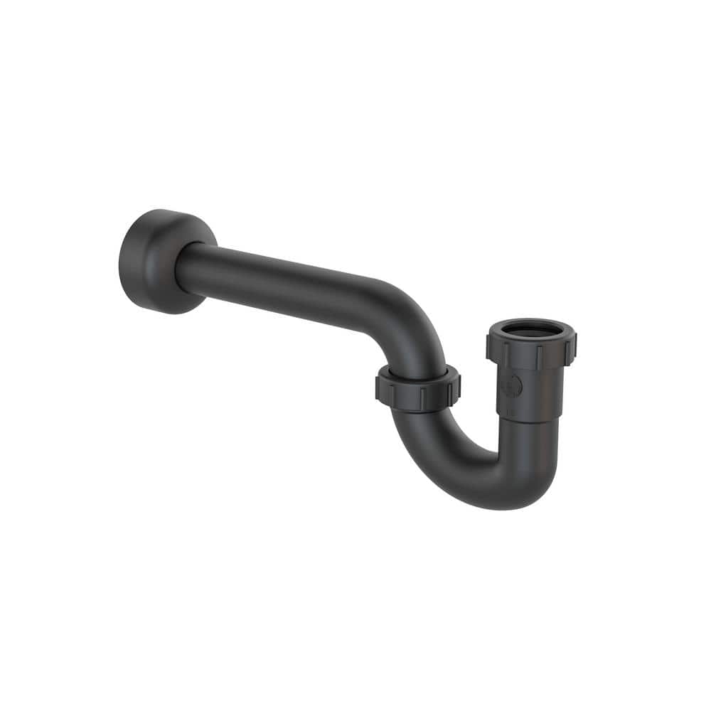 KEENEY 1-1/2 in. ABS Decorative P-Trap in Matte Black with 1-1/4 in ...