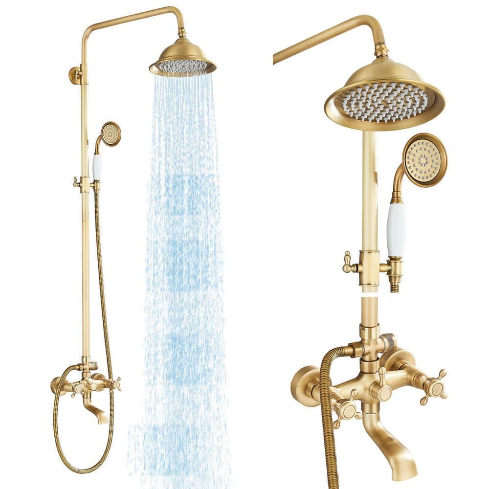 FAWEY TRED INC Outdoor Shower Fixture With Handheld Spray 8 In ...