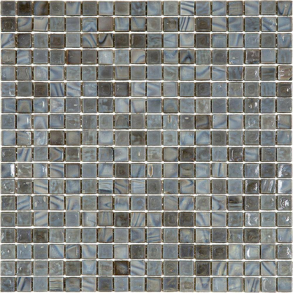 Apollo Tile Skosh 4 in. x 6 in. Glossy Mouse Gray Glass Mosaic Uniform ...