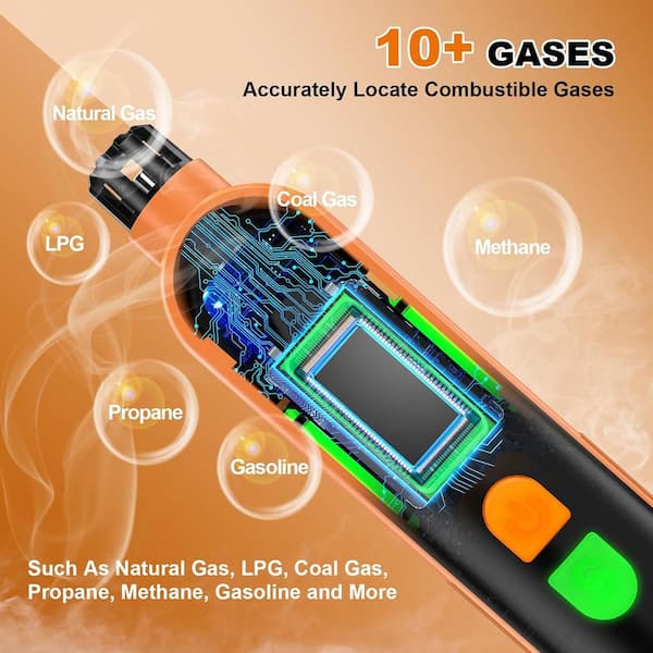 Ahfiwaso Battery Operated Rechargeable Natural Gas Leak Detector with ...
