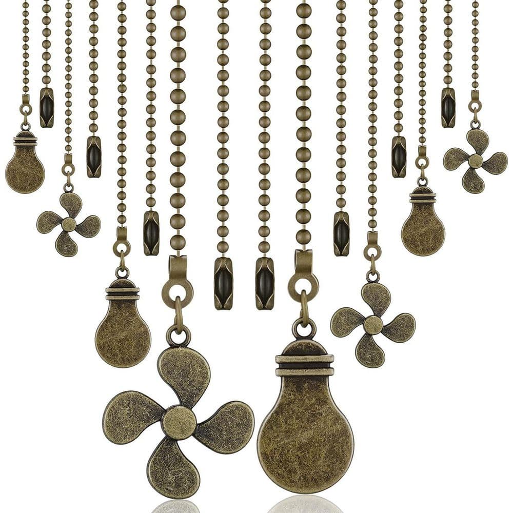 phyfalip Bronze 12 in. Ceiling Fan Pull Chains with Star Moon Pendant ...