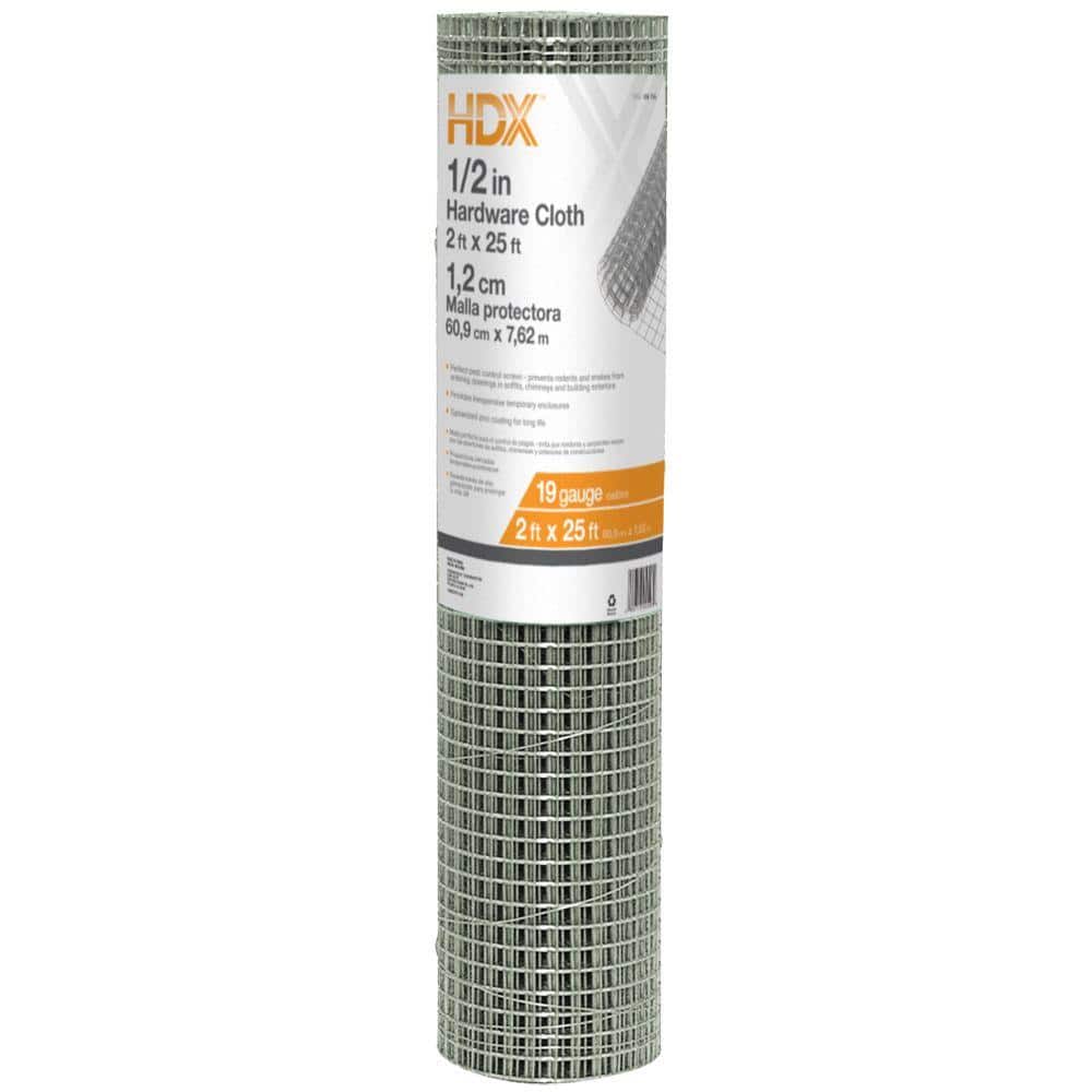 HDX 1/2 in. x 2 ft. x 25 ft. Hardware Cloth 308224HD - The Home Depot