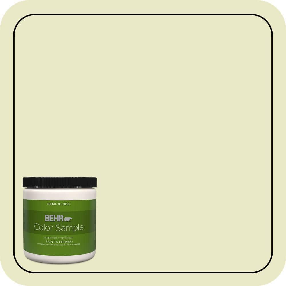 BEHR PREMIUM PLUS 8 oz. #PPU9-16 Pale Celery Semi-Gloss Interior ...