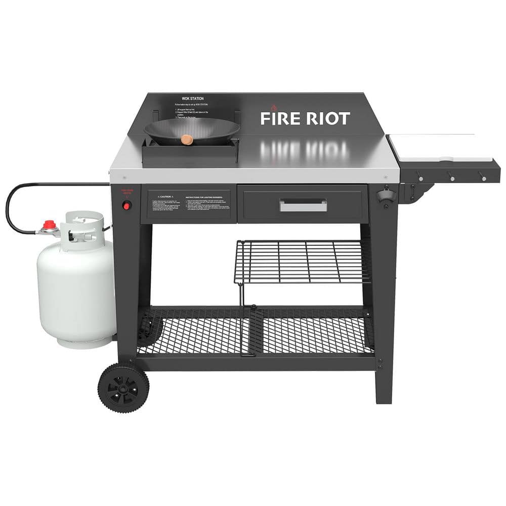 FIRE RIOT Outdoor Propane Wok Cooking Station, 50,000 BTU with ...