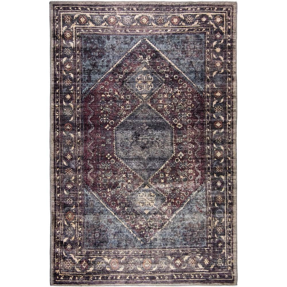 L'Baiet Irene Multicolor Distressed Washable 2 ft. x 3 ft. Scatter Rug ...