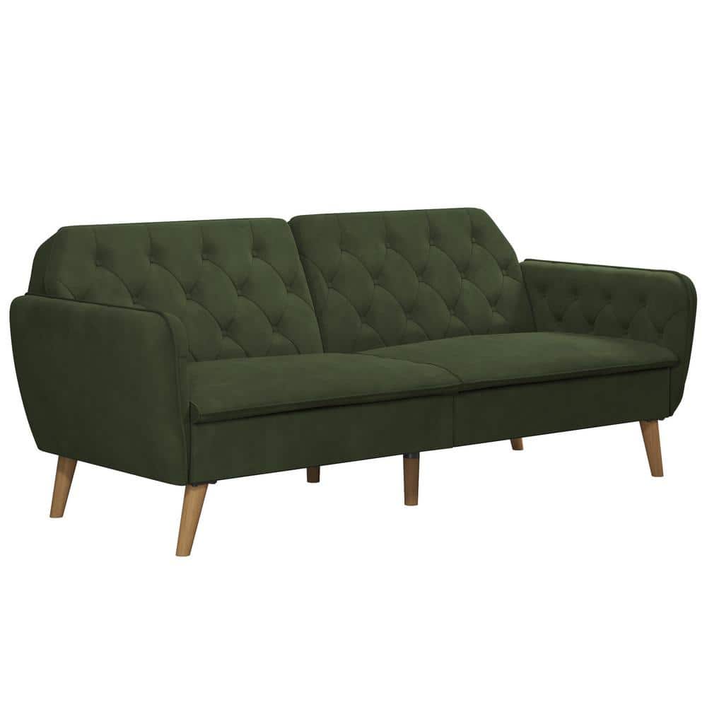 Novogratz Tallulah Memory Foam Green Velvet Futon 2144979N - The Home Depot