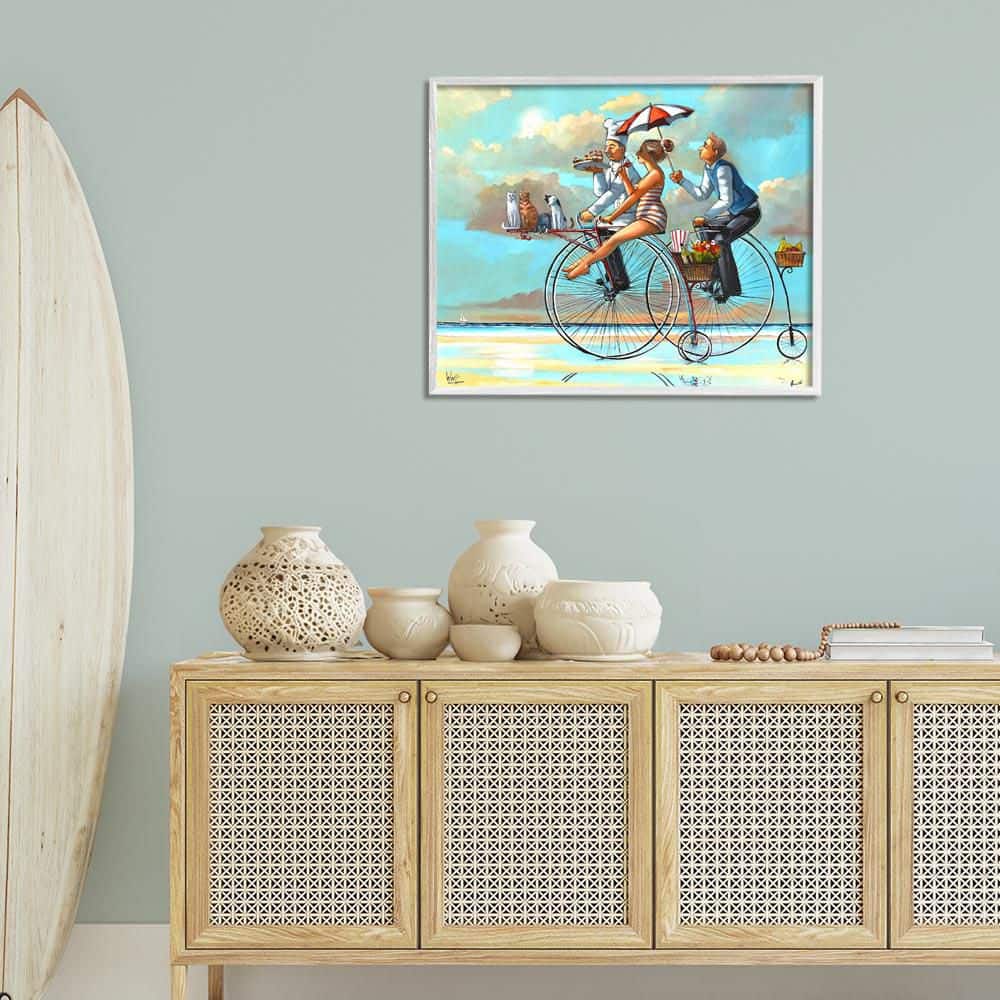 Stupell Industries Woman and Butler Bicycle Ride by Ronald West White ...
