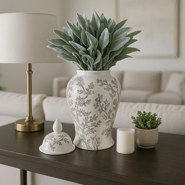 Reviews for Liv & Skye Brown 11.75 in. Ceramic Chinoiserie Bird and ...