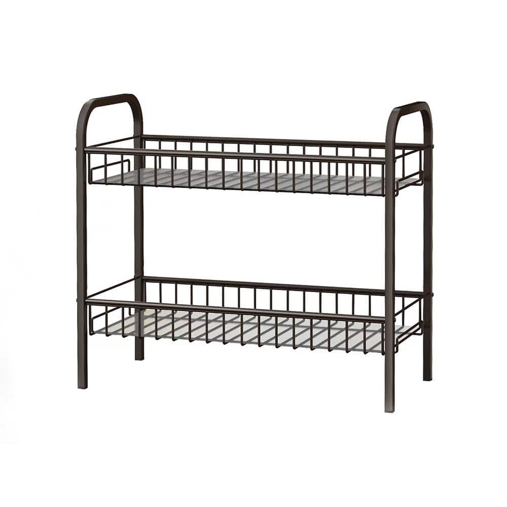 AULEDIO 2-Tier Metal Spice Rack Freestanding Seasoning Jars Rack for ...