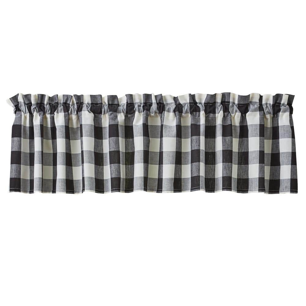 Park Designs Wicklow Black/Cream Check Valance 113-47BC - The Home Depot