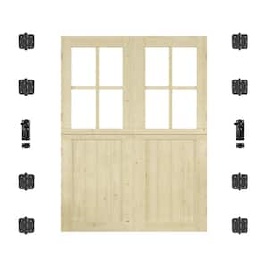 ARK DESIGN 64 in. x 80 in. Solid Pine Universal 4-Lite Clear Glass and ...
