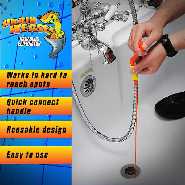 Drain Weasel Drain Weasel Hair Clog Tool Starter Kit for Drain Cleaning ...