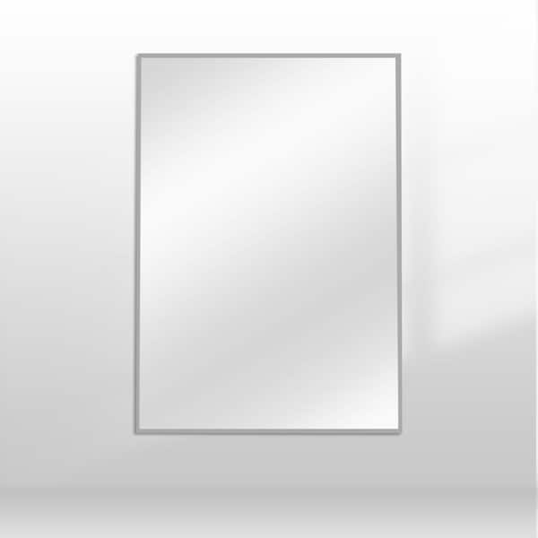 CONGE IMPORT LLC Silver 26 in W x 38 in. H Rectangle Glass Framed ...