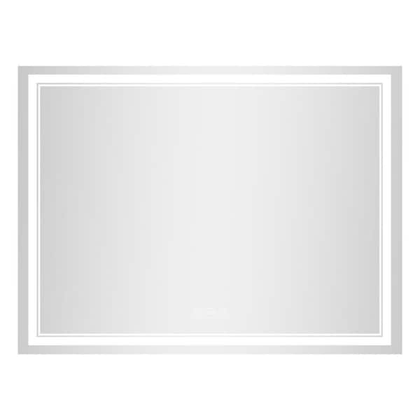 LuxHomez 30 in. W x 40 in. H Rectangular Frameless Anti-Fog Front And ...