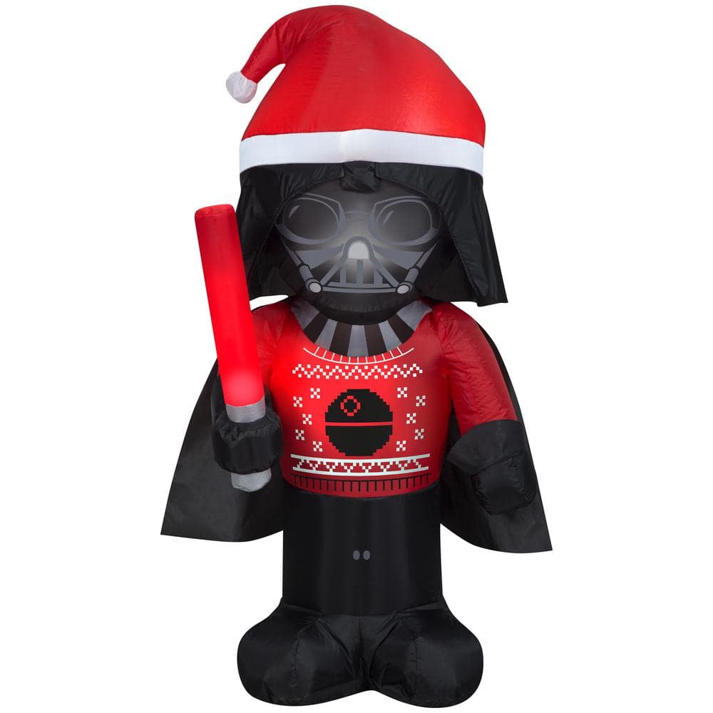 Star Wars 3.5 ft. Tall Christmas Airblown-Stylized Darth Vader in Ugly ...
