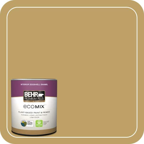 BEHR PREMIUM PLUS 1 qt. #360F-5 Desert Moss Eggshell Enamel EcoMix ...