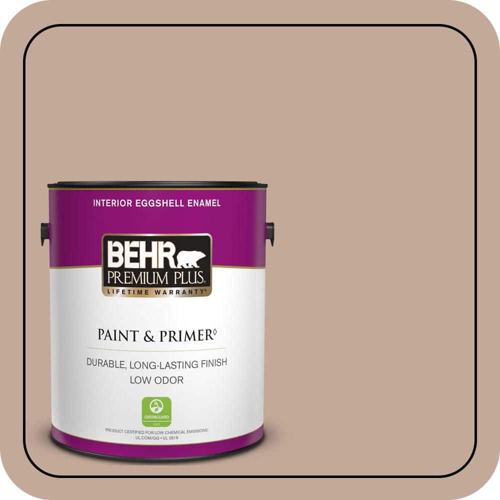 BEHR PREMIUM PLUS 1 gal. #760B-4 Adobe Straw Eggshell Enamel Low Odor ...