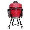 Kalamera 24 in. Kamado Ceramic Charcoal Grill in Red with Cart and Side ...