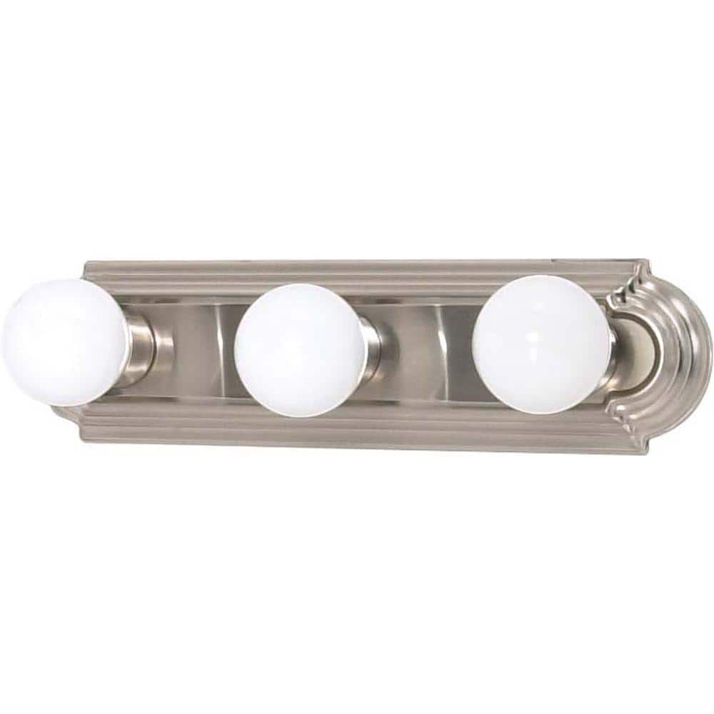 SATCO Nuvo 18 in. 3-Light Brushed Nickel Vanity Light with No Shade 60/ ...