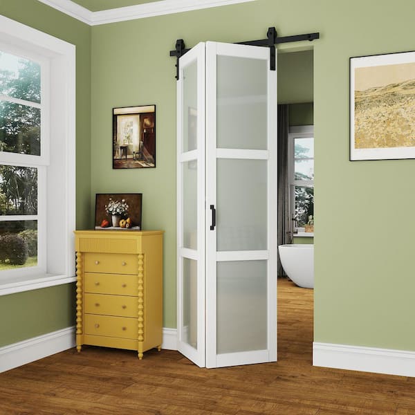 Reviews for EH PUERTA 50 in. x 84 in. 3-Lite Tempered Frosted Glass ...