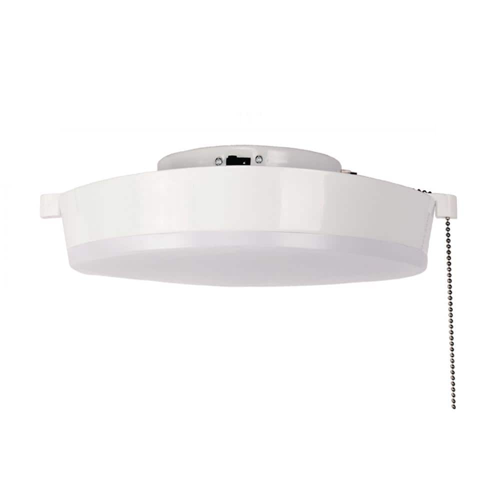 Hampton Bay Flat Integrated LED Light White 3CCT Universal Ceiling Fan ...