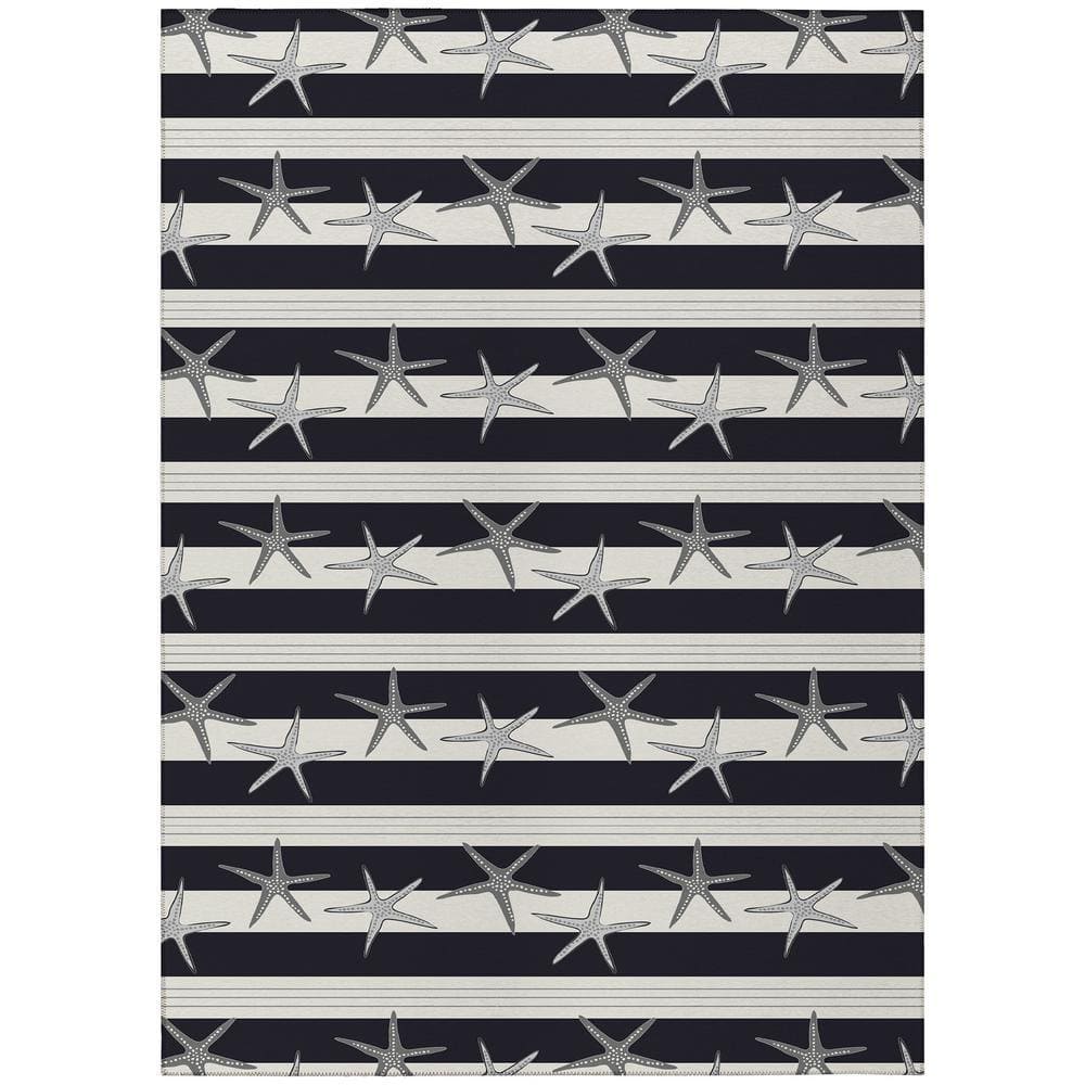 Addison Rugs Surfside Black 9 ft. x 12 ft. Geometric Indoor/Outdoor ...