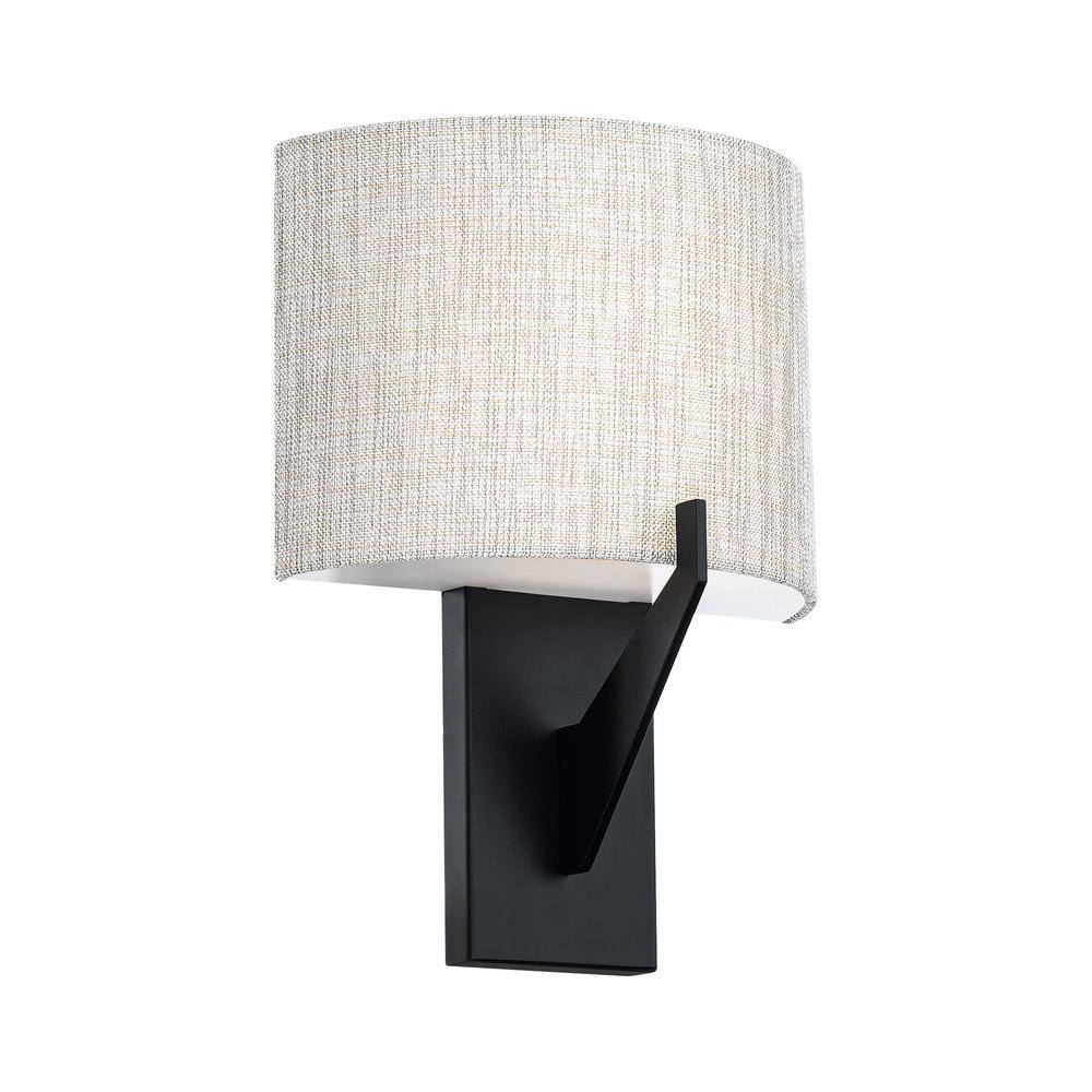 WAC Lighting Fitzgerald 8 in. 1-Light Black LED Wall Sconce with ...