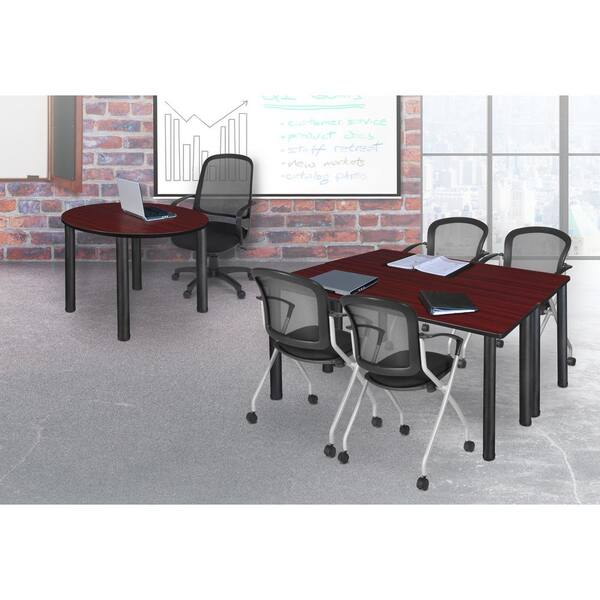 Regency Kee 72 in x 24 in. Mahogany Top Training Seminar Table Desk ...