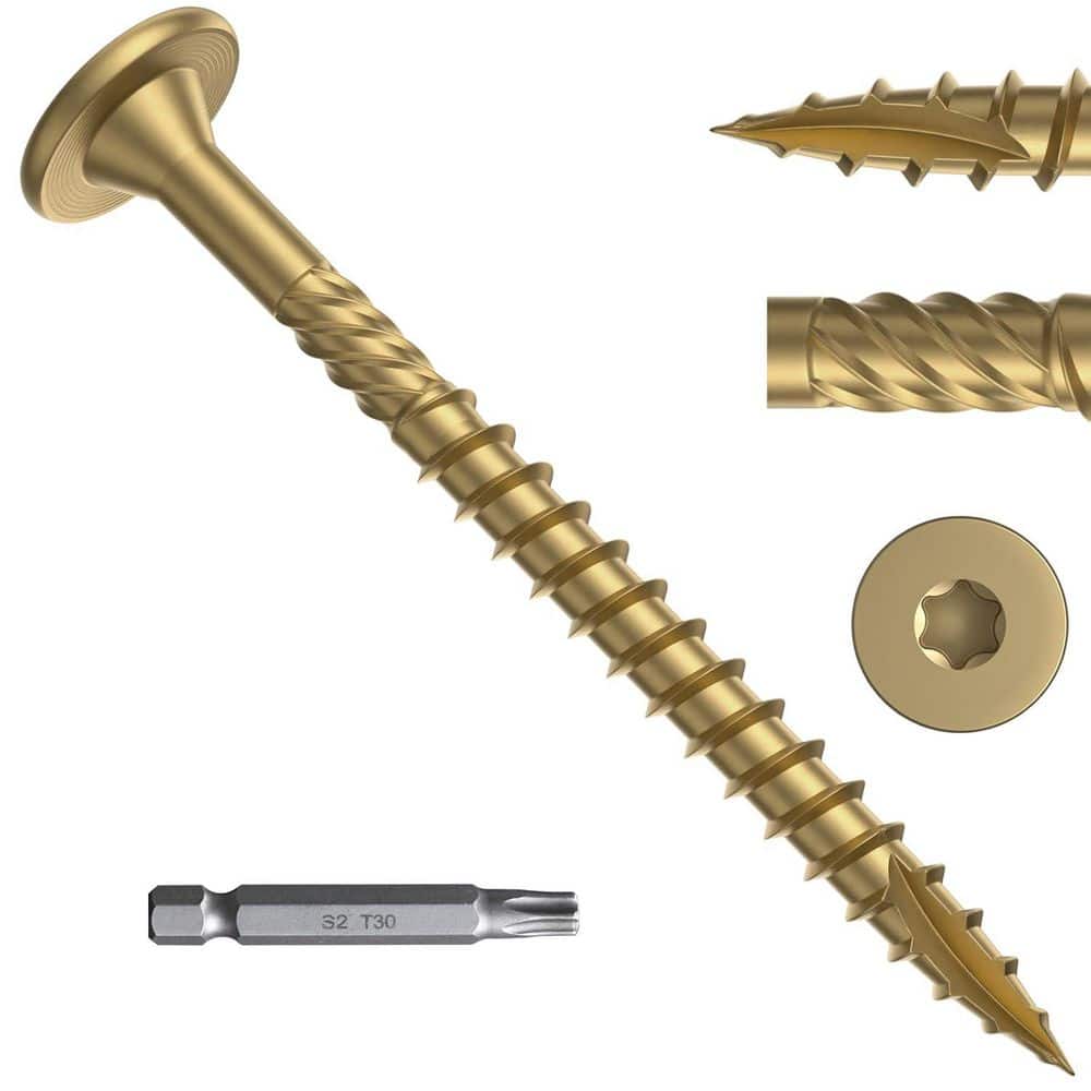 Afoxsos Heavy-Duty Rust Resistant Tan Outdoor Deck Screws Star Drive ...