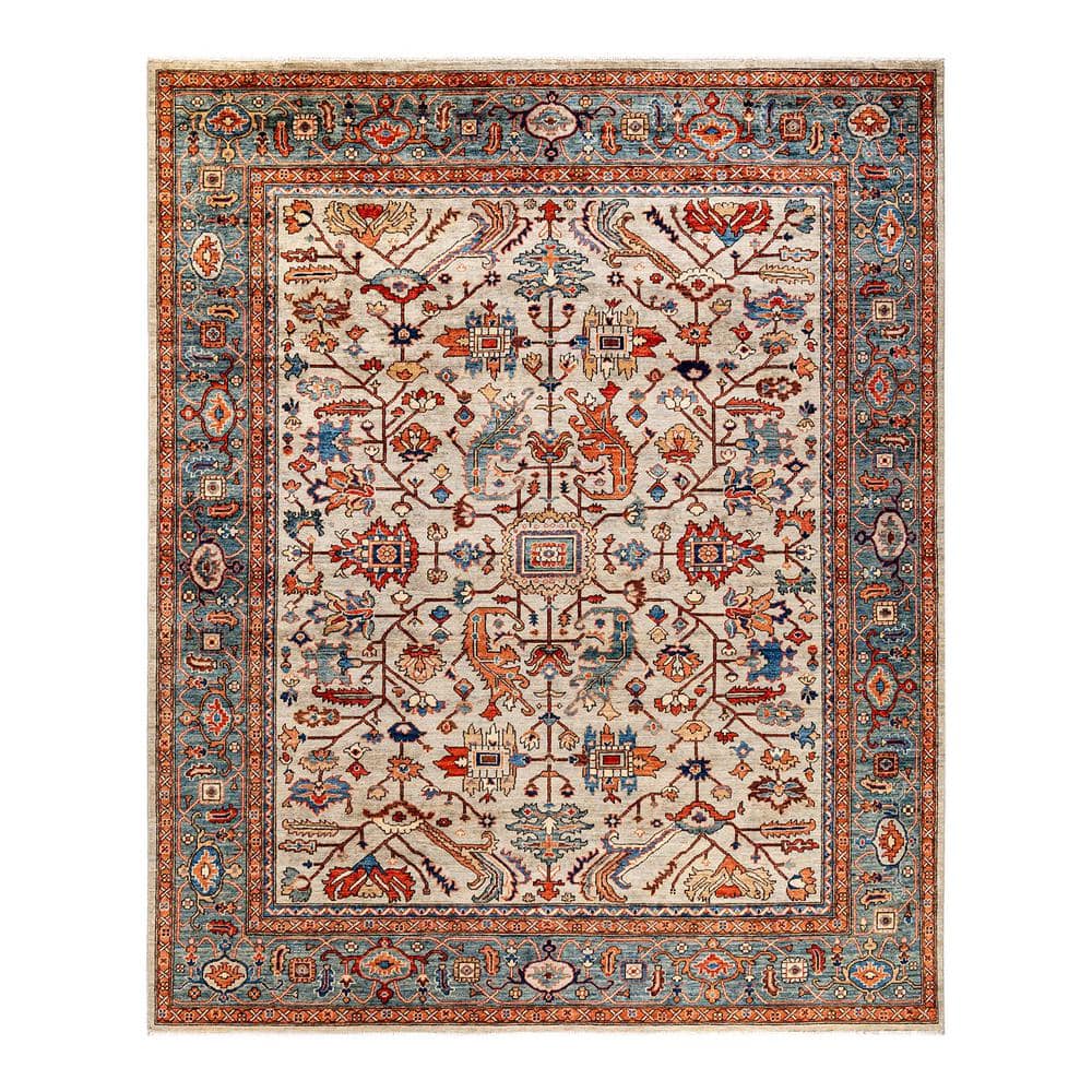 Solo Rugs Ivory 8 ft. 3 in. x 10 ft. 0 in. Serapi One-of-a-Kind Hand ...