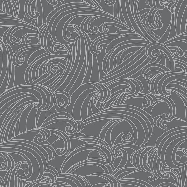Veer Decor Big Wave Grey Wallpaper Sample VREL09-926W1 - The Home Depot