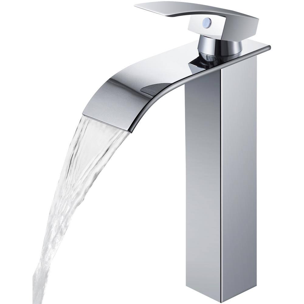 Reviews for Single Hole Single-Handle Waterfall Vessel Sink Faucet in ...