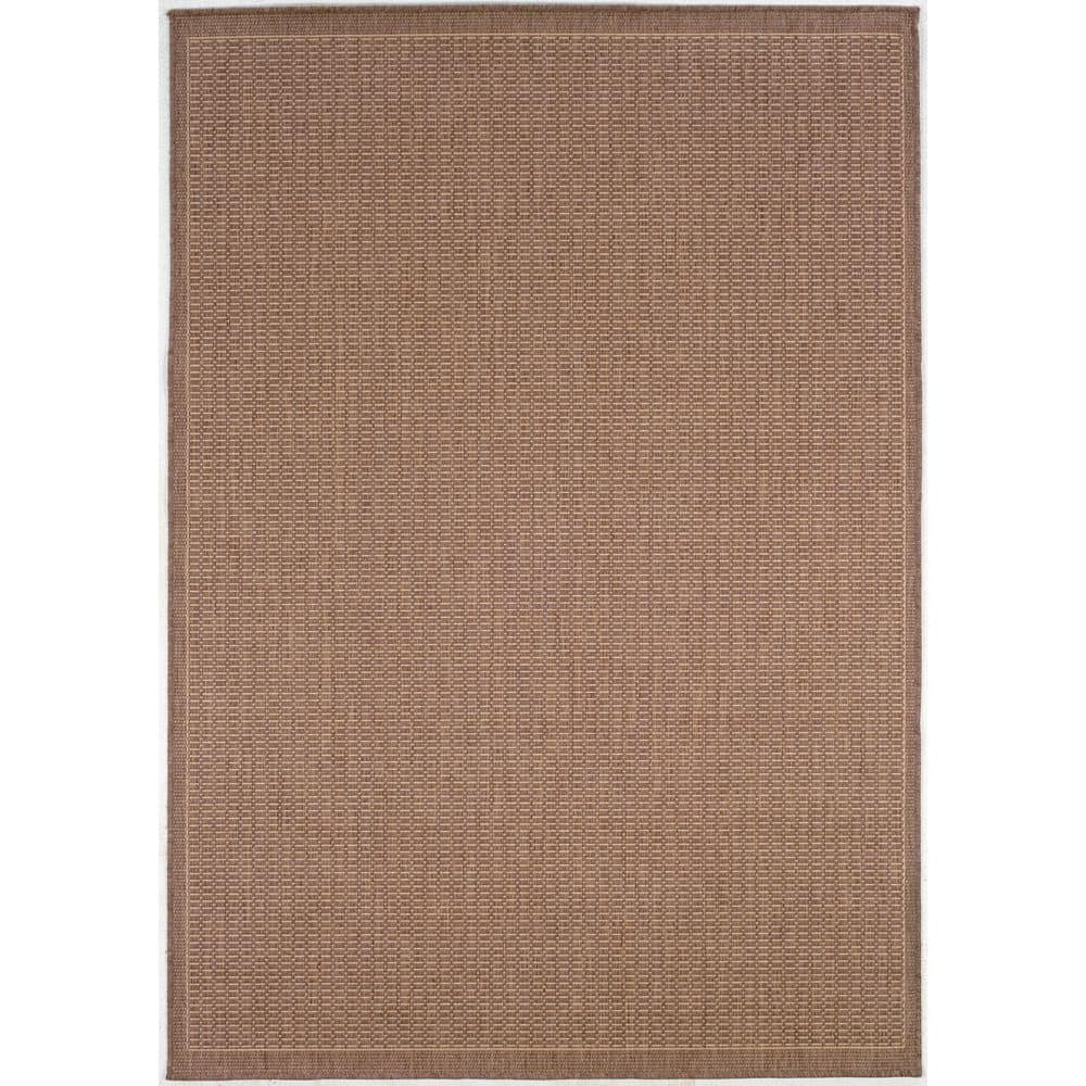 Couristan Recife Saddle Stitch Cocoa Natural 2 ft. x 4 ft. Solid Indoor ...