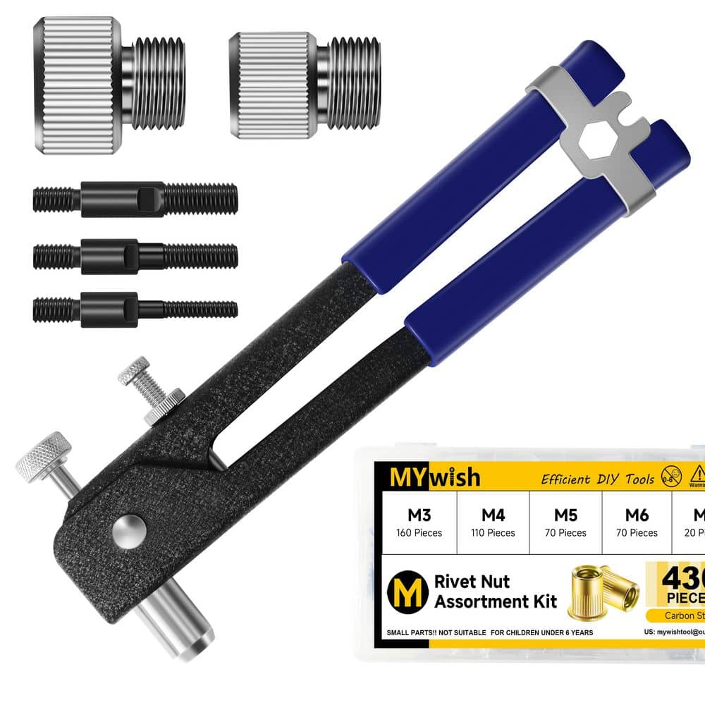 MYWISH Rivet Nut Tool Kit, 430Pcs Metric Rivet Nut Combination (M8/M6 ...