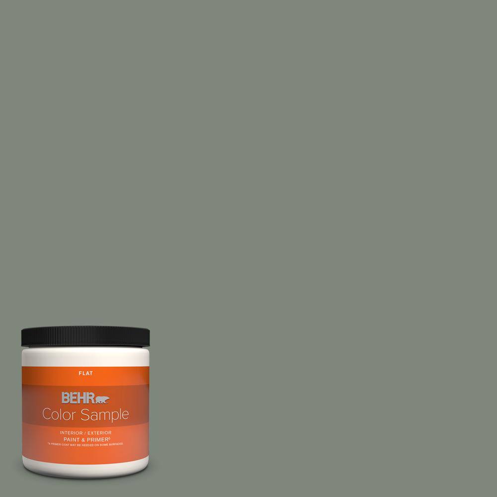 BEHR PREMIUM PLUS 8 oz. #N410-5 Village Green Flat Interior/Exterior ...