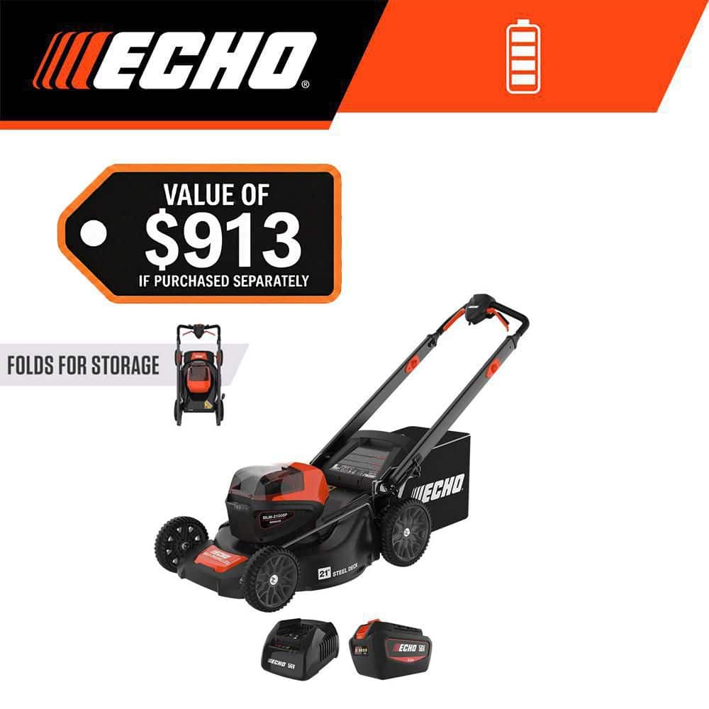 ECHO 56V 21 in. Cordless Battery Walk Behind Self-Propelled Lawn Mower ...